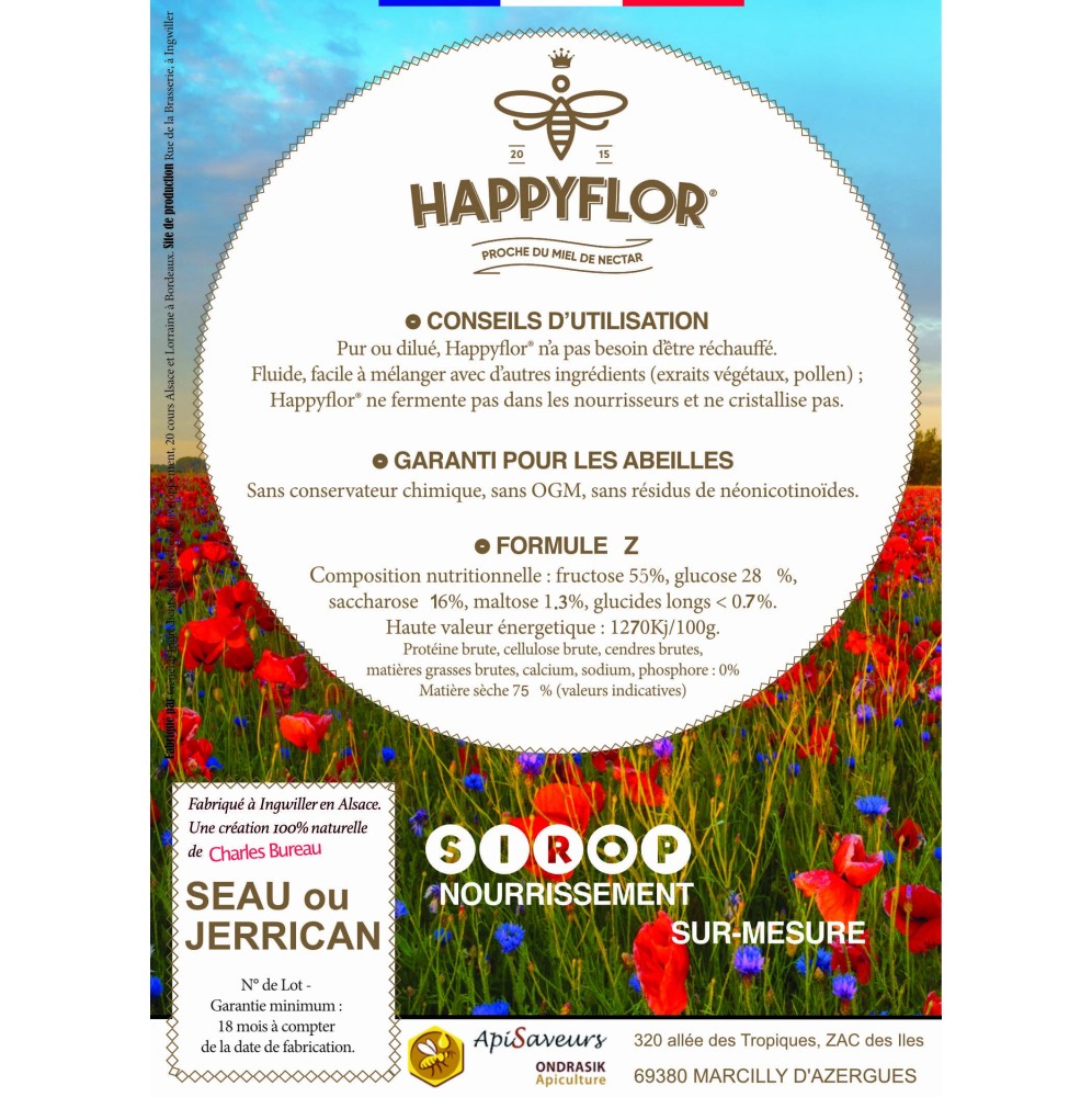 Sirop HAPPYFLOR Z, vrac seau ou jerrican, kg